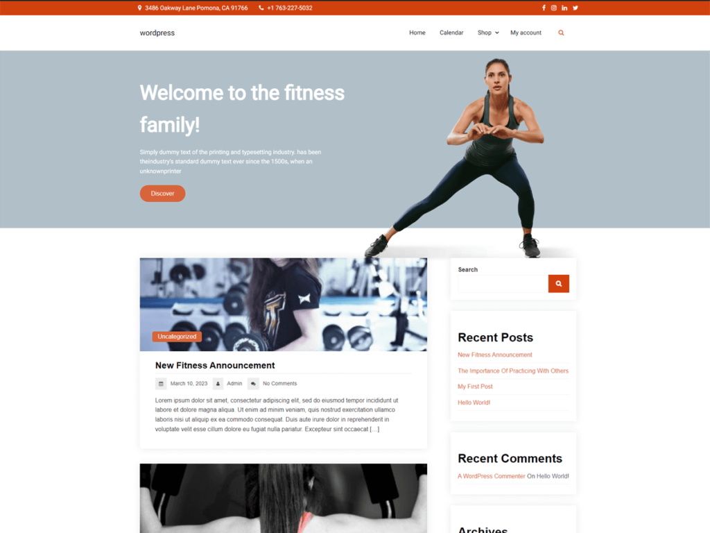 Free Theme: Fitness Blog | Smarter WordPress Themes