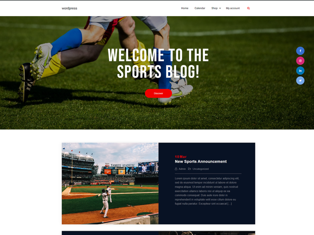 Free Theme: Sports Blogger | Smarter WordPress Themes
